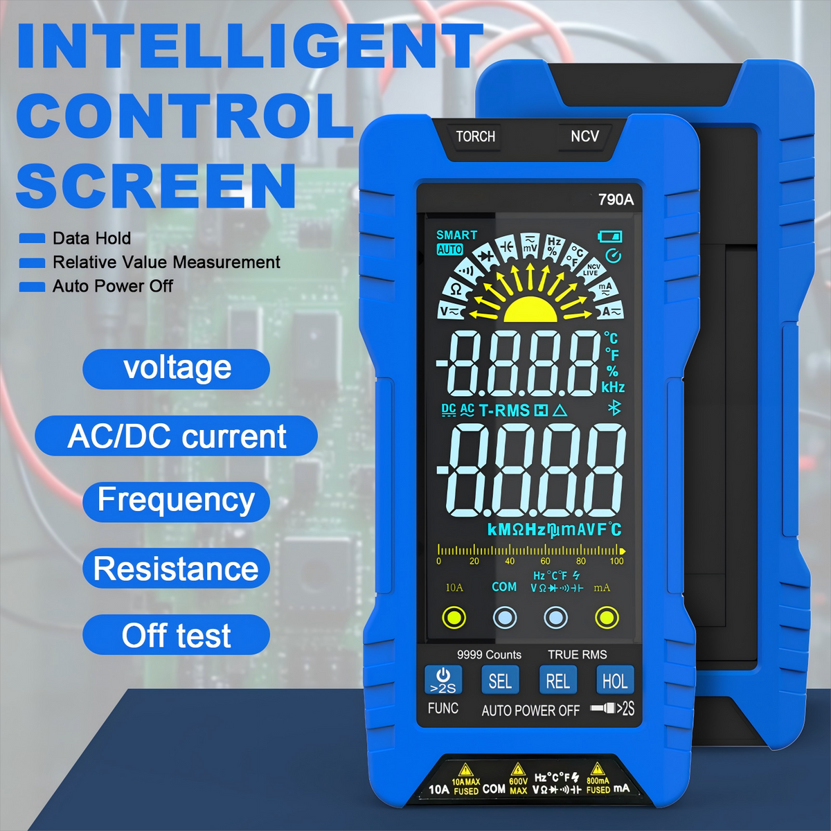 BT-790A True RMS AutoRange Digital Multimeter with Bluetooth APP 6000