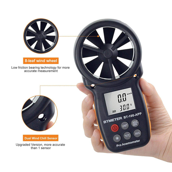 Digital Anemometer, Handheld APP Data Support