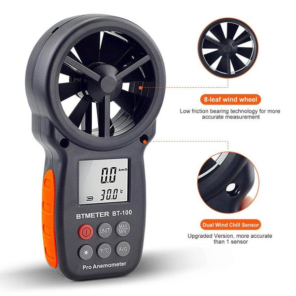 Handheld Wind Speed Meter With App LC-100-APP Digital Anemometer ...