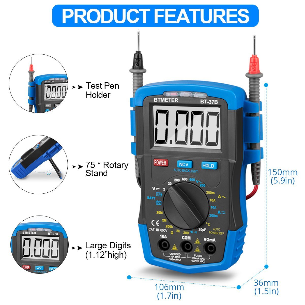 Digital Multimeter Resistance Capacitance Temperature