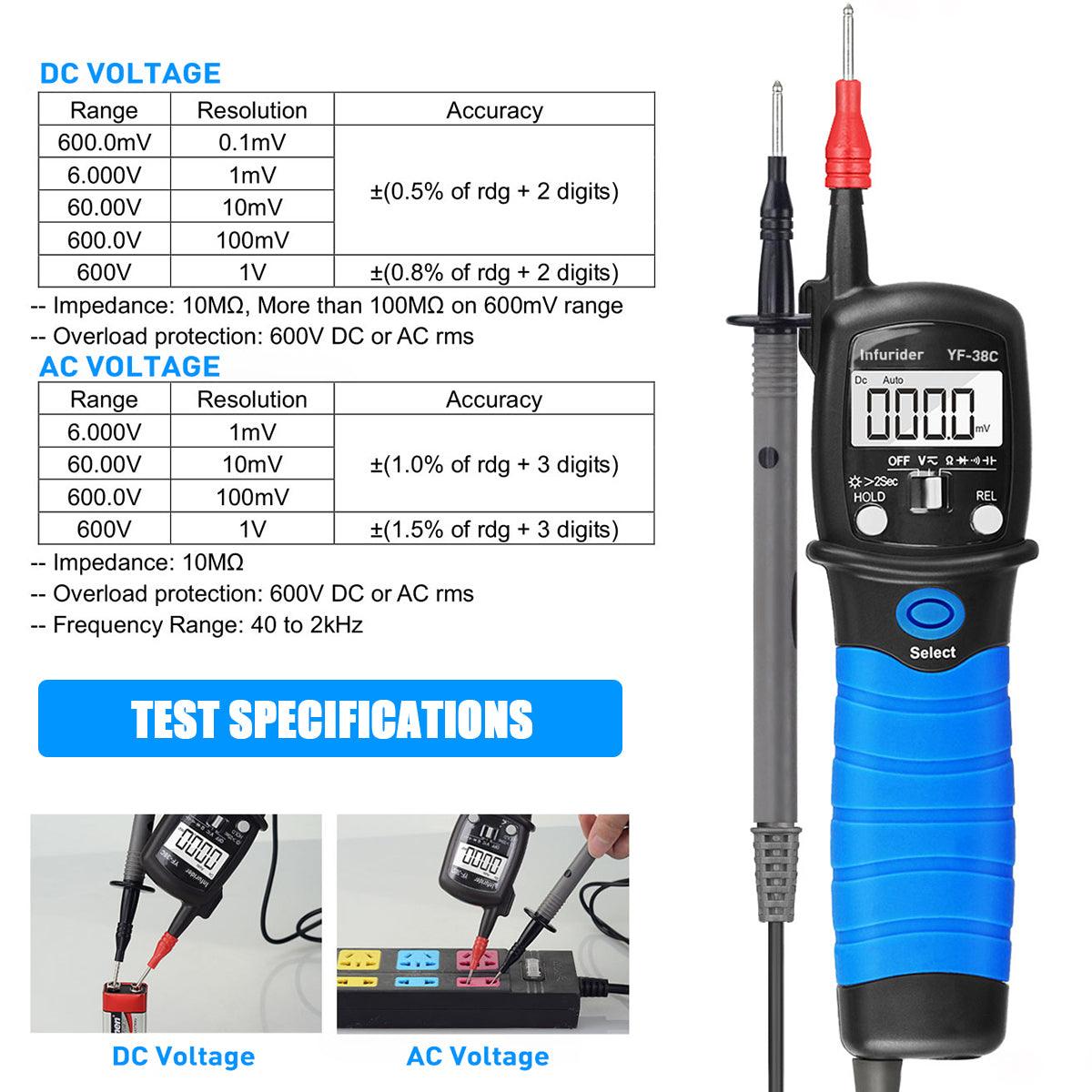 Pen Type Digital Multimeter AC DC 600V High Voltage Tester