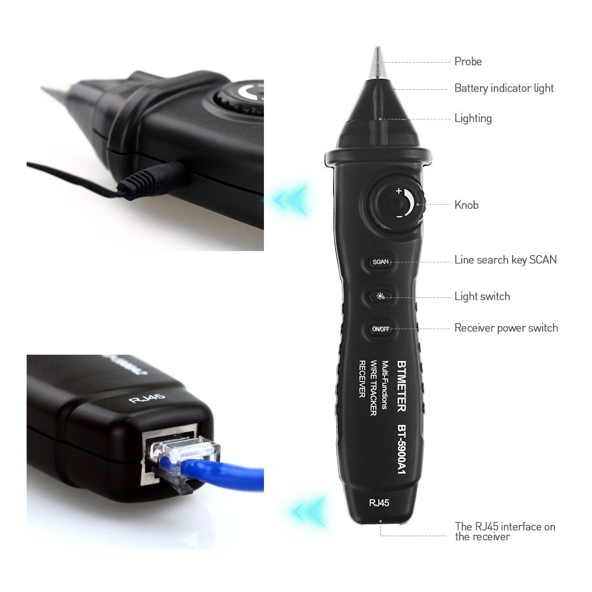 BTMETER BT-5900A Wire Tracker Tone Generator, Cable Finder