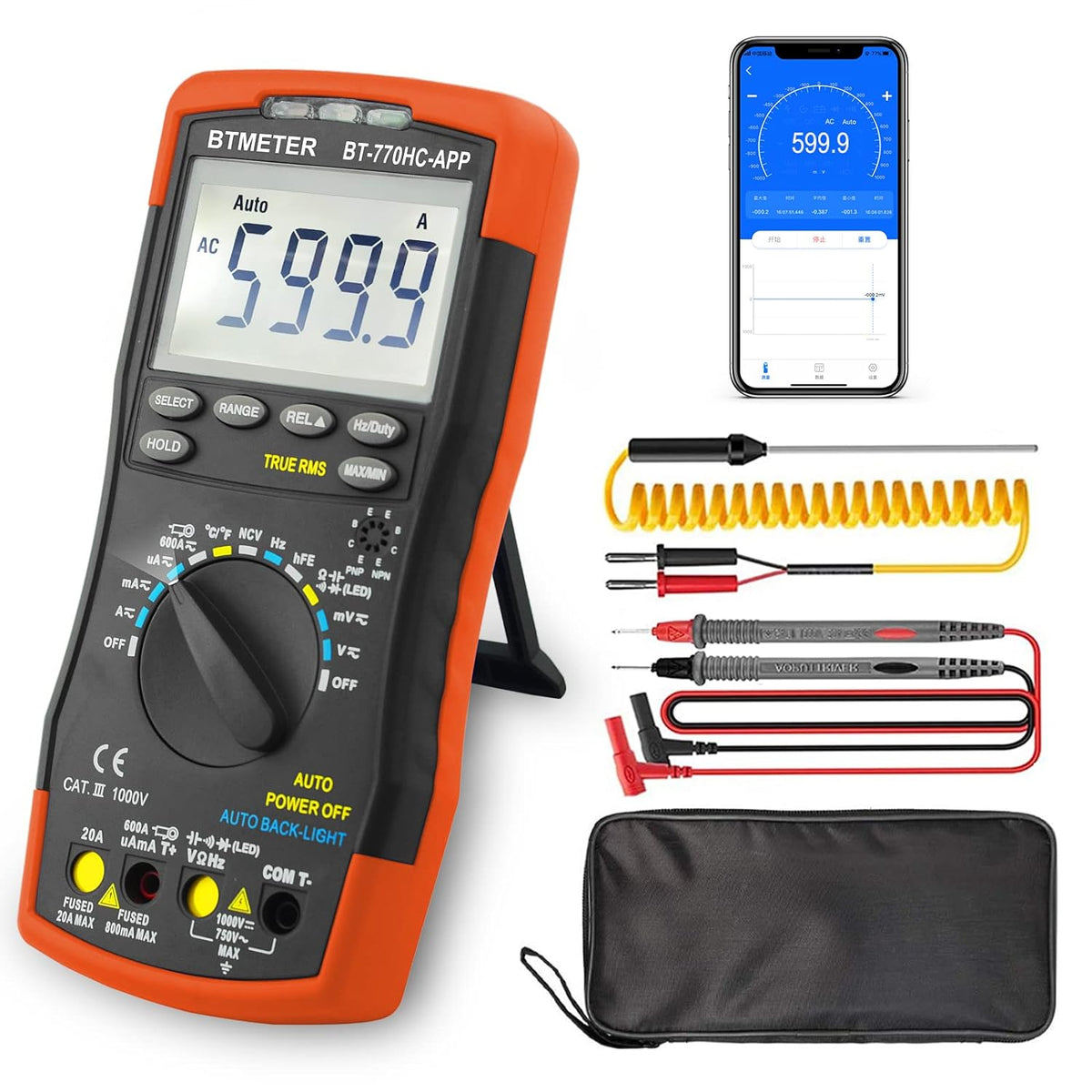 BTMETER BT-770HC-APP Digital Multimeter, Handheld TRMS 6000 Multi Mete