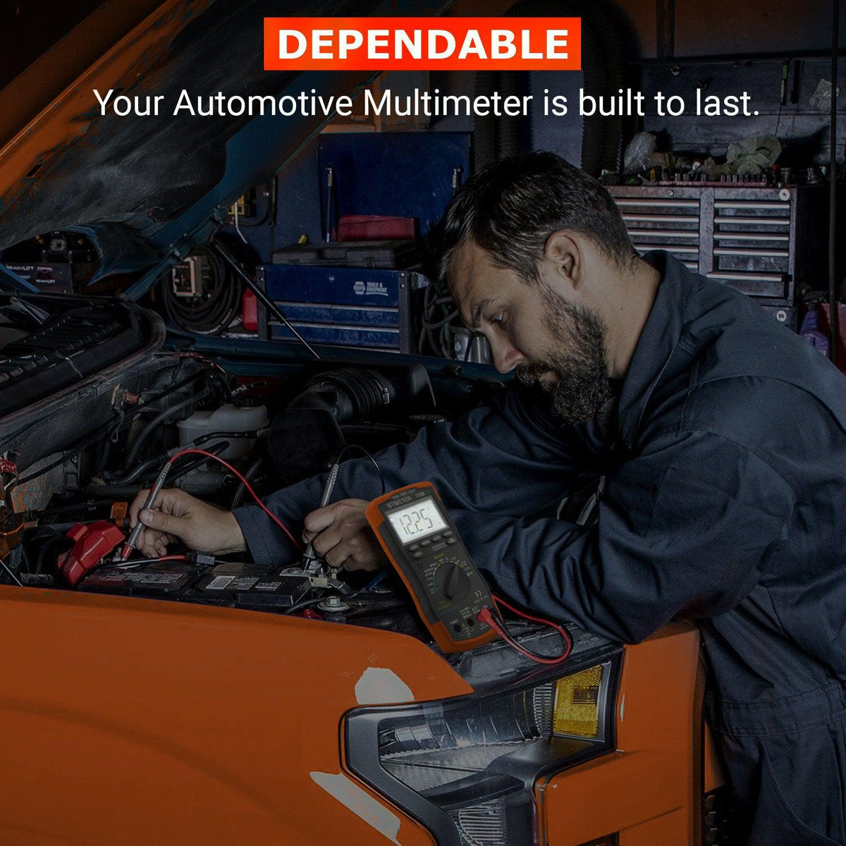 Automotive Multimeter with AC/DC Current Clamp Adapter