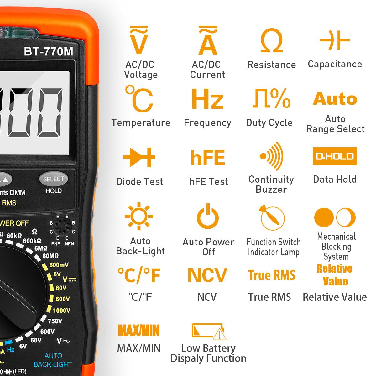 Digital Multimeter TRMS 6000 Count, Auto/Manual Ranging