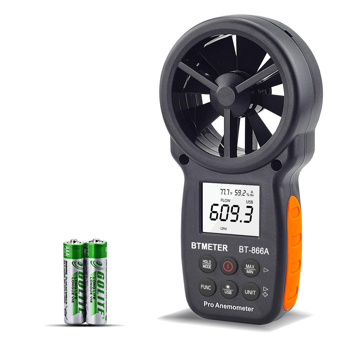 Digital Anemometer Handheld CFM Meter with USB Port