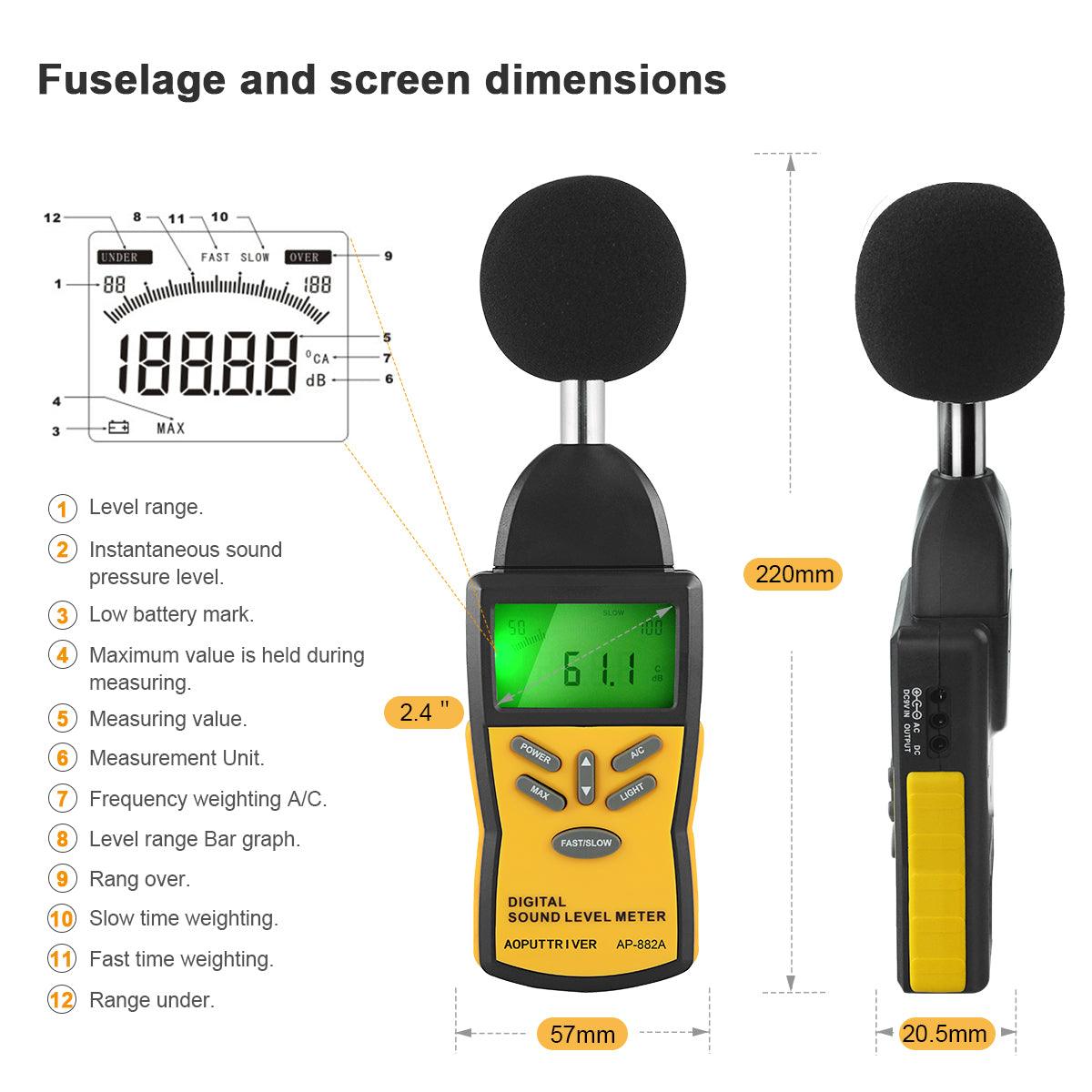 Digital Sound Level Meter LCD Noise Measuring Instrument